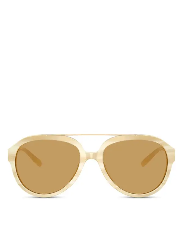 Tory Burch Aviator Sunglasses 56mm - Ivory