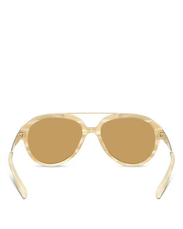Tory Burch Aviator Sunglasses 56mm - Ivory