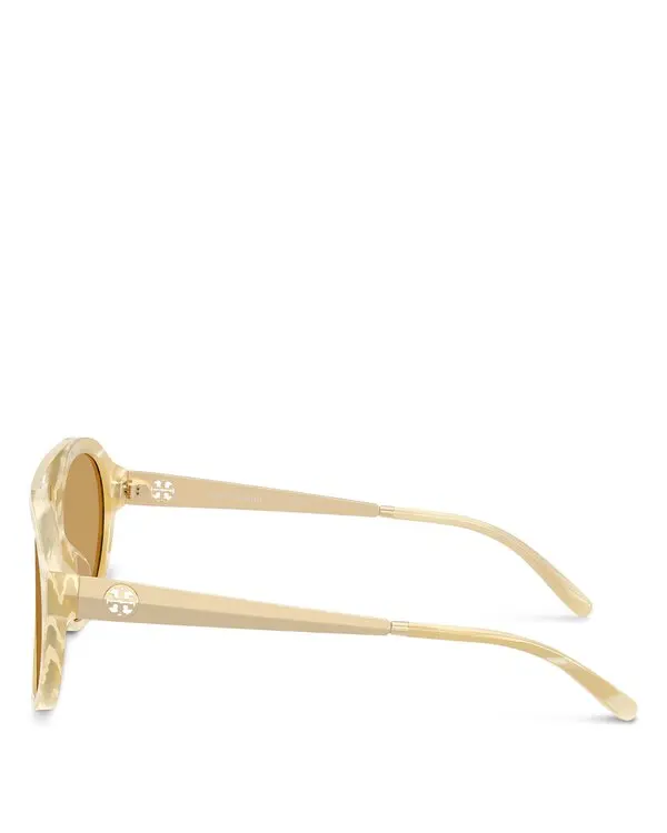 Tory Burch Aviator Sunglasses 56mm - Ivory