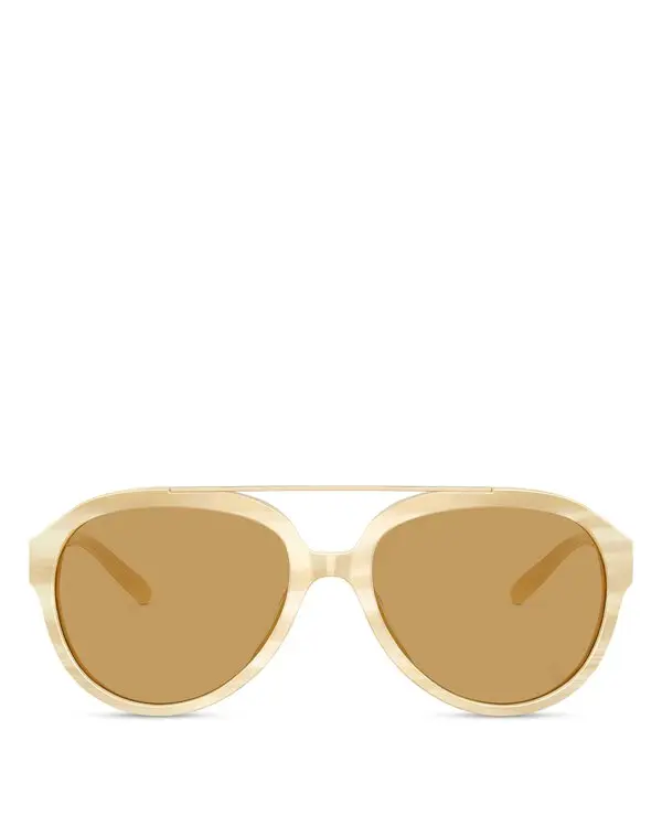 Tory Burch Aviator Sunglasses 56mm - Ivory