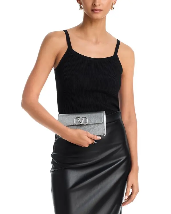 Valentino Garavani Vlogo Leather Wallet On Chain