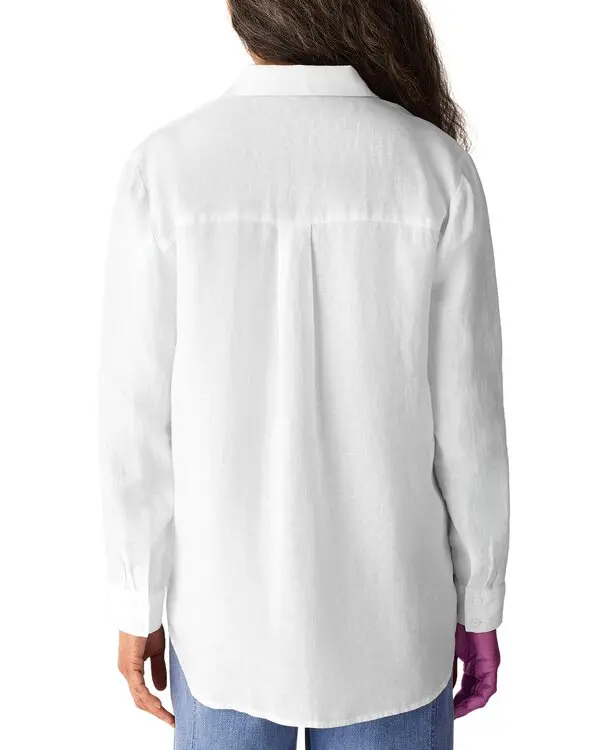 Eileen Fisher Long Sleeve Linen Shirt - White
