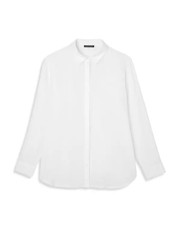 Eileen Fisher Long Sleeve Linen Shirt - White