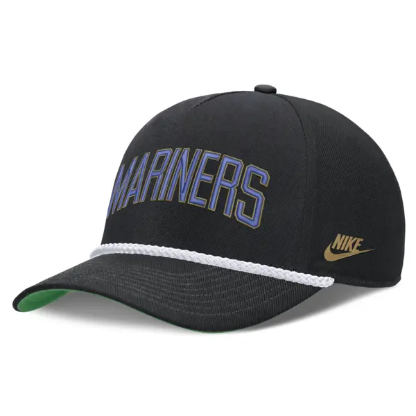 Nike Seattle Mariners Rise Mlb Adjustable Hat - Black