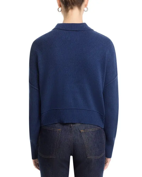 Aqua Long Sleeve Drop Shoulder Sweater - Sea Blue