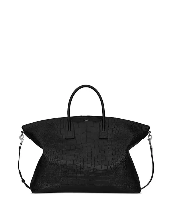 Saint Laurent Bowling Tote - Black - Crocodile