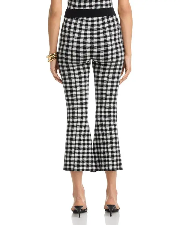 Aqua Gingham Knit Pants - Black/white