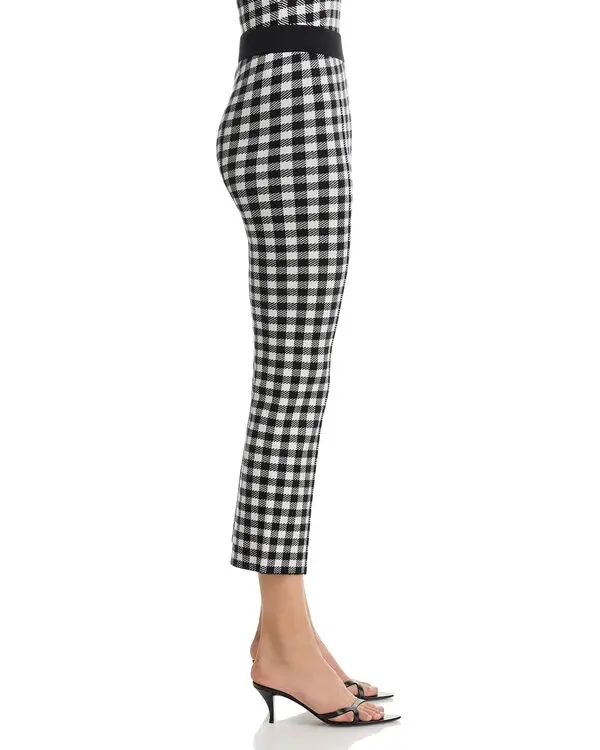 Aqua Gingham Knit Pants - Black/white