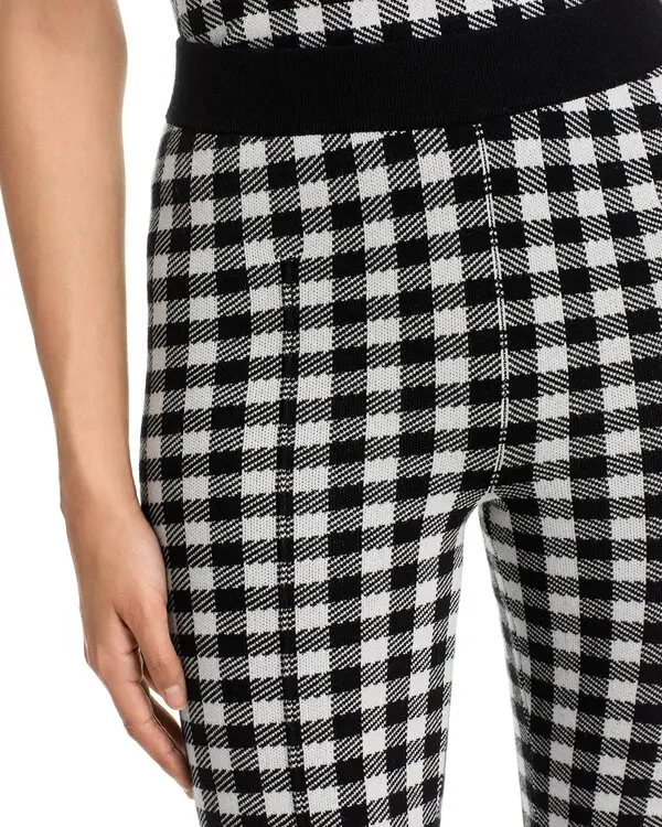 Aqua Gingham Knit Pants - Black/white