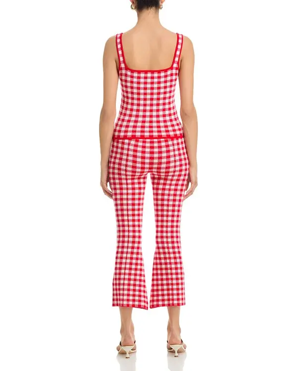 Aqua Gingham Knit Top
