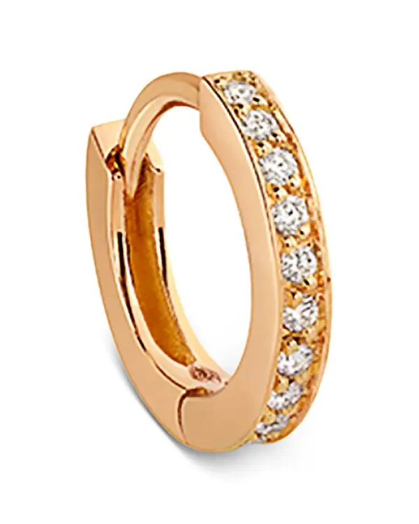 REPOSSI 18k Berbere Diamond Mini Huggie Single Hoop Earring - Rose Gold