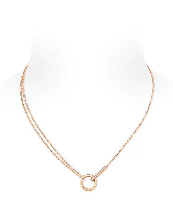 REPOSSI 18k Berbere Diamond Pave Modular Pendant Necklace, 14.5-18.5 - Rose Gold