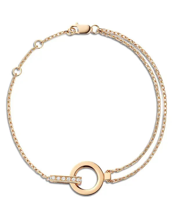 REPOSSI 18k Berbere Diamond & Polished Intertwined Chain Bracelet - Rose Gold