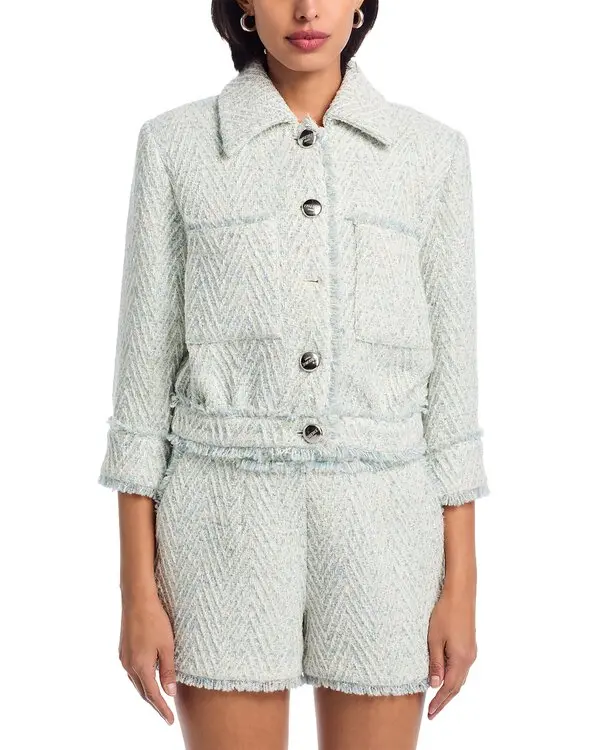 L'Agence Jia Crop Fringe Jacket