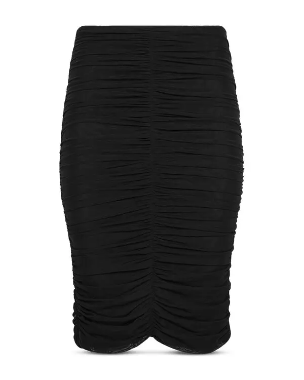 L'Agence Isodora Mesh Ruched Midi Skirt