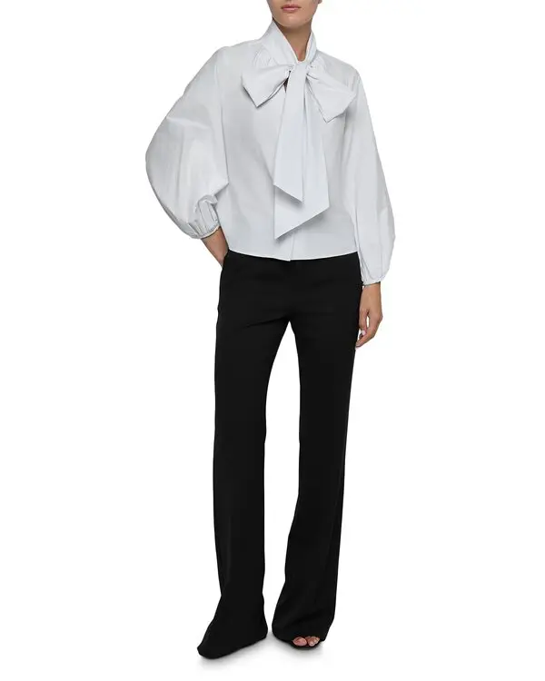 L'Agence Deon Tie Neck Blouse - White