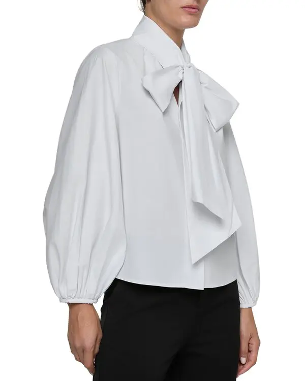 L'Agence Deon Tie Neck Blouse - White