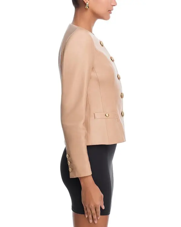 L'Agence Mariella Leather Blazer - Cappuccino
