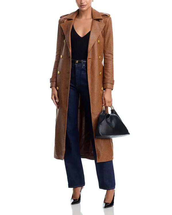 L'Agence Baylee Leather Trench Coat