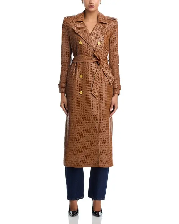 L'Agence Baylee Leather Trench Coat