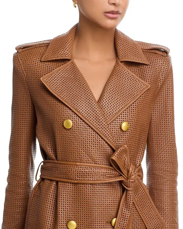L'Agence Baylee Leather Trench Coat