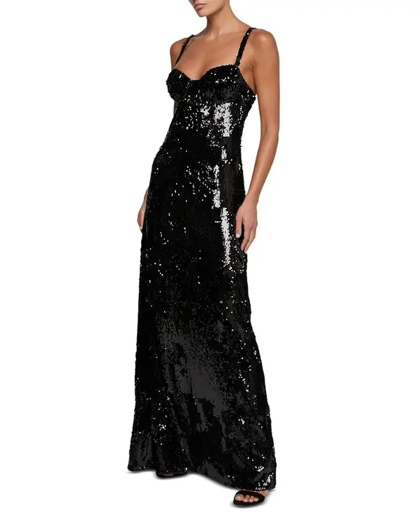 L'Agence Sayla Embellished Maxi Dress - Jet Black