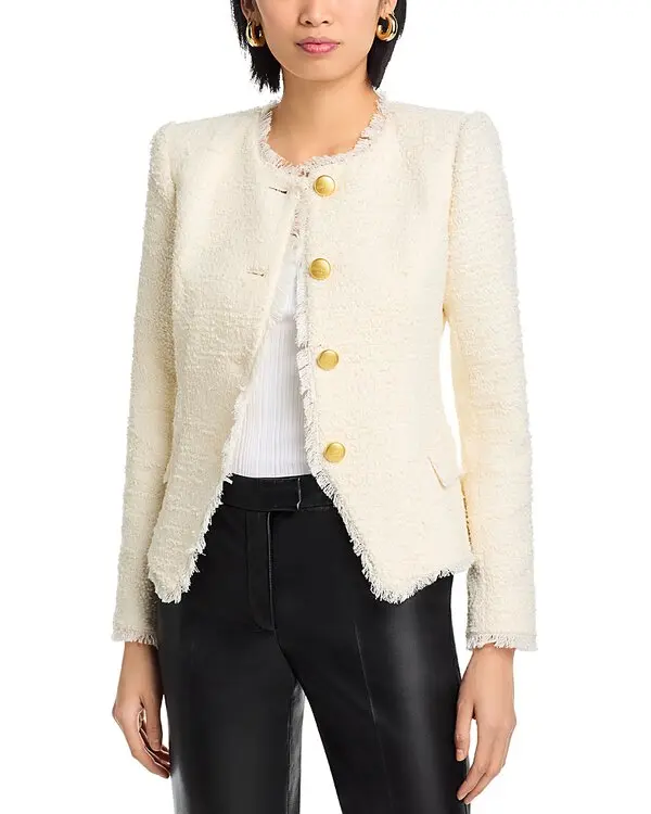 L'Agence Nerina Collarless Structured Blazer