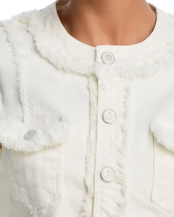 L'Agence Yarin Collarless Fray Jacket