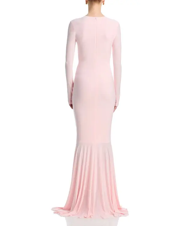 Norma Kamali Shirred Front Fishtail Gown