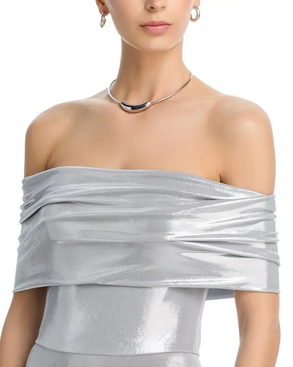 Norma Kamali Cowlneck Flared Gown