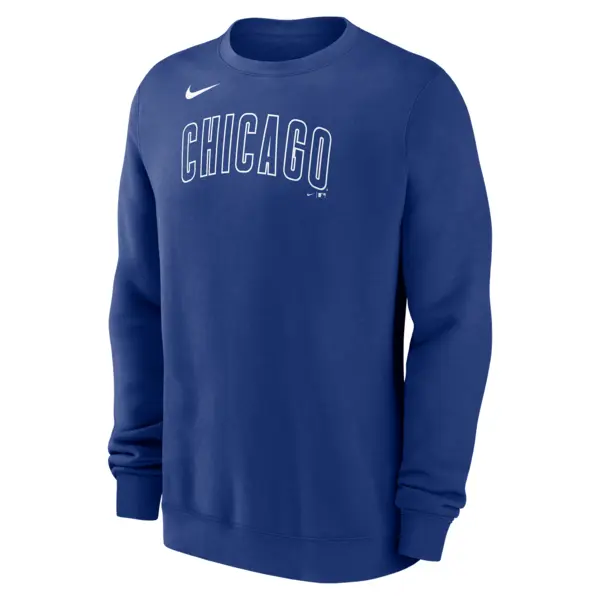 Nike Chicago Cubs Wordmark Mlb Pullover Crew