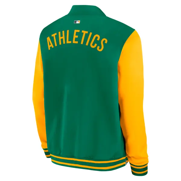 Nike Athletics Authentic Collection Mlb Full-zip Bomber Jacket - Green
