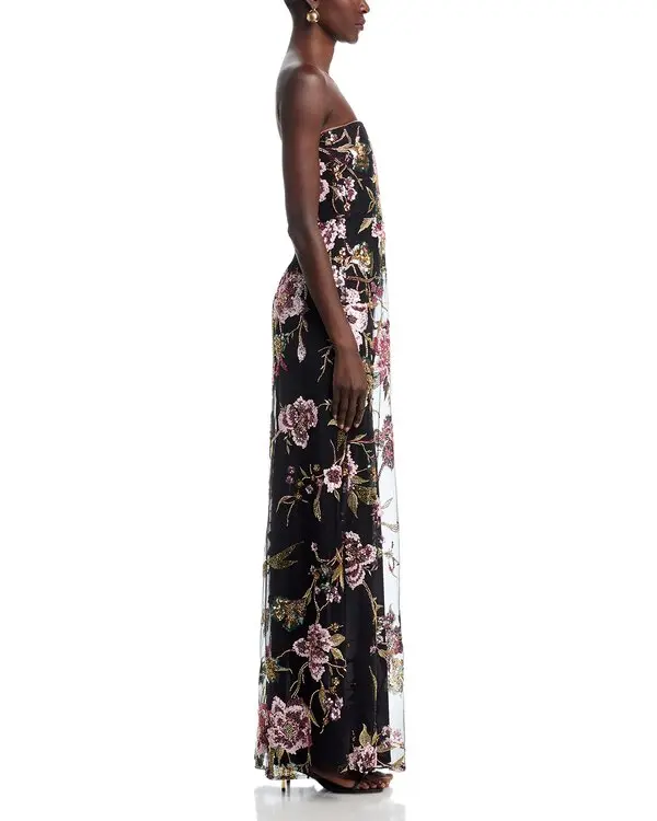 SAU LEE Pippa Long Dress - Black Multi
