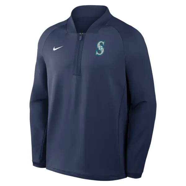 Nike Seattle Mariners Authentic Collection Dri-fit Mlb 1/2-zip Long-sleeve Top - Blue