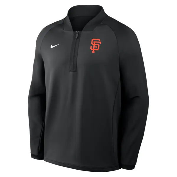 Nike San Francisco Giants Authentic Collection Dri-fit Mlb 1/2-zip Long-sleeve Top - Black