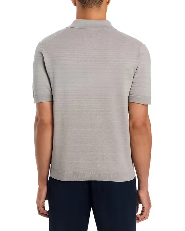 Bloomingdale'S Tonal Stripe Johnny Collar Polo - Pearl Grey