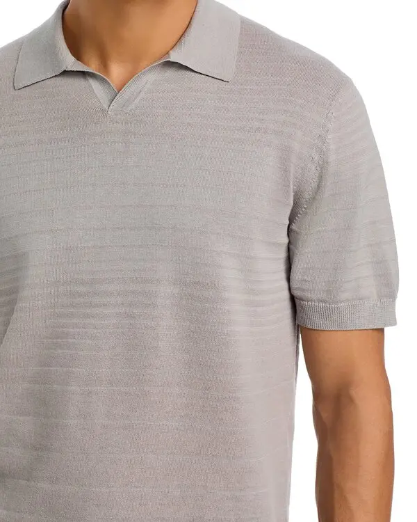 Bloomingdale'S Tonal Stripe Johnny Collar Polo - Pearl Grey