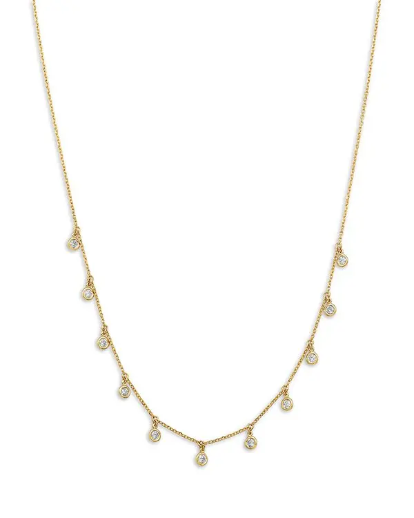 Bloomingdale'S Diamond Station Droplet Collar Necklace, 0.55 Tcw - Gold