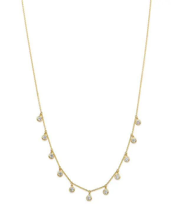 Bloomingdale'S Diamond Station Droplet Collar Necklace - Gold