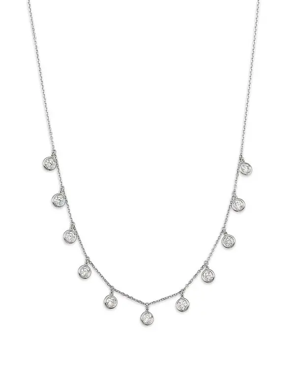 Bloomingdale'S Diamond Station Droplet Collar Necklace, 2.25 Tcw - White Gold