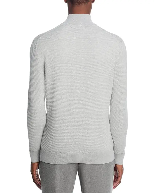 Bloomingdale'S Quarter Zip Mock Neck Sweater - Light Heather Grey