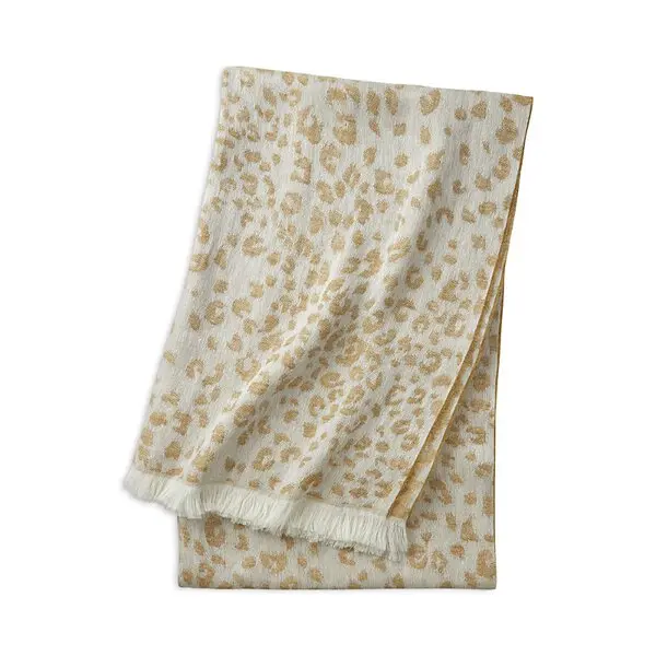 YVES DELORME Fauve Leopard Linen Jacquard Throw - Mordore