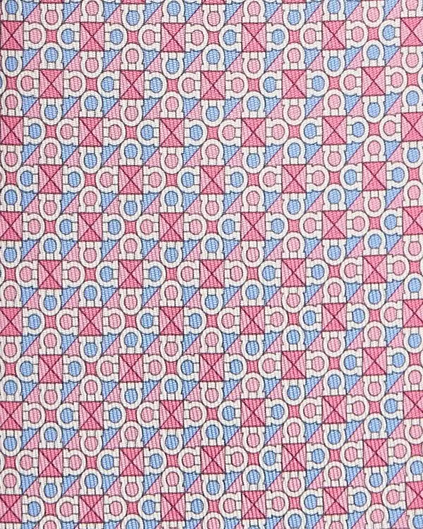FERRAGAMO Silk Gancini Pattern Neck Tie - F. Rosa