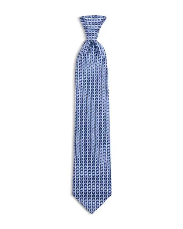 FERRAGAMO Silk Classic Gancini Link Neck Tie - F. Navy