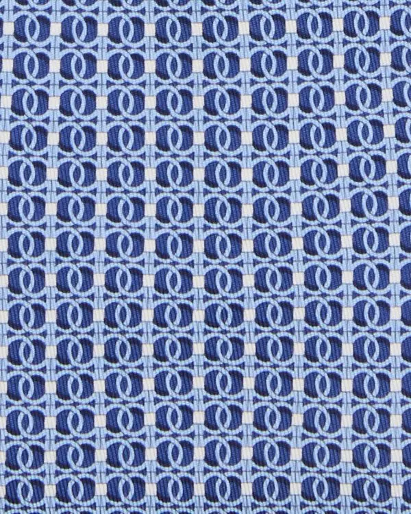 FERRAGAMO Silk Classic Gancini Link Neck Tie - F. Navy