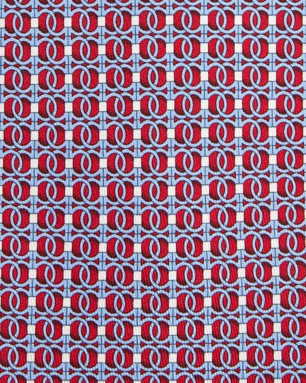 FERRAGAMO Gancini Link Neck Tie - F. Rosso