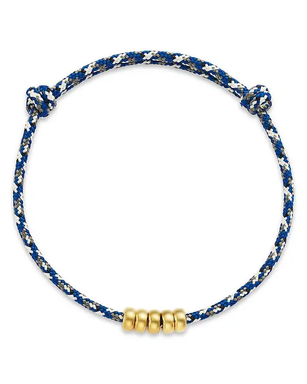 Zoe Chicco 14k Yellow Gold Paracord Rondelle Slider Bracelet, 5-9 - Gold/blue