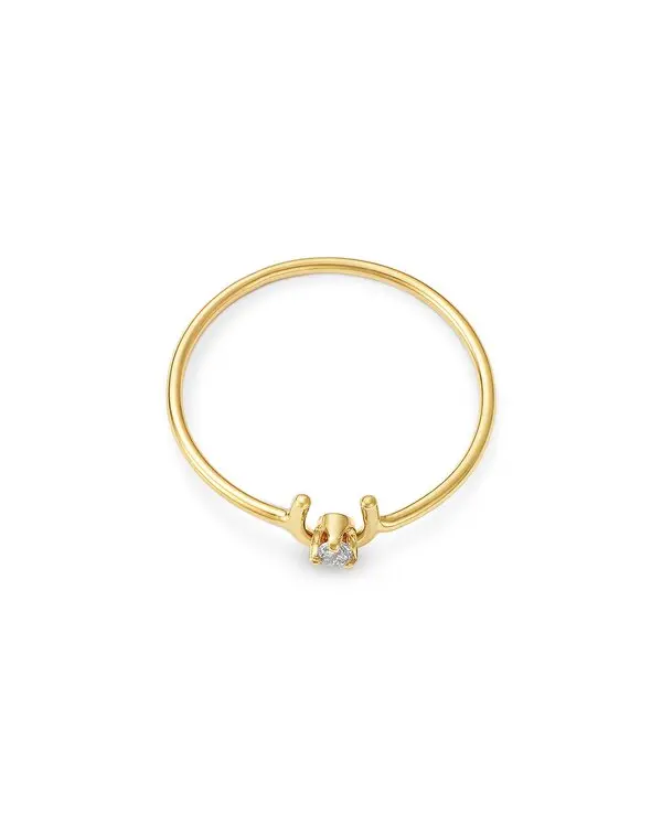 Zoe Chicco 14k Yellow Horseshoe Wire Ring With Diamonds