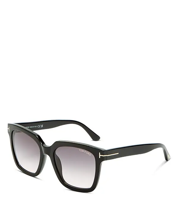 TOM FORD Selby Square Sunglasses, 55mm - Black