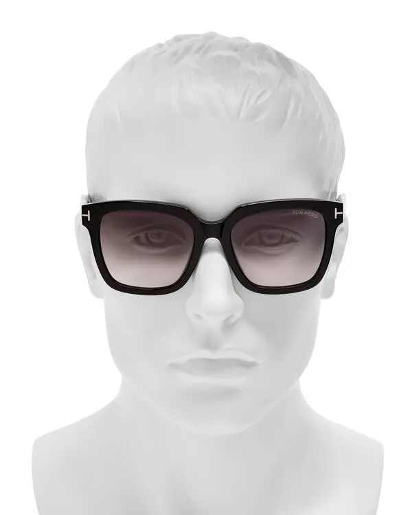 TOM FORD Selby Square Sunglasses, 55mm - Black